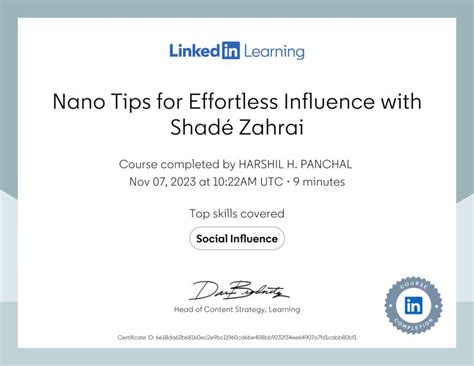 Harshil Hemant Panchal On Linkedin Certificate Of Completion