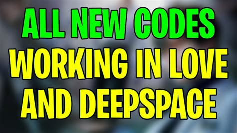 ALL REDEEM CODES IN LOVE AND DEEPSPACE YouTube