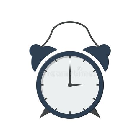 Alarm Clock Vector Blue Alarm Clock Illustration In Flat Style Stock Vector Illustration Of