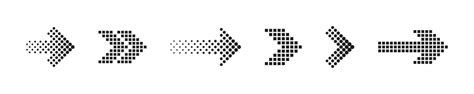 Dotted Arrows Set Halftone Arrow Icons Arrow Collection Arrow Icon Arrow Cursor Set
