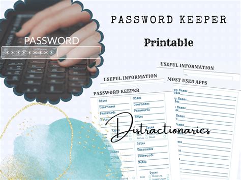 Password Keeper Tracker Printable In 2022 Password Printable