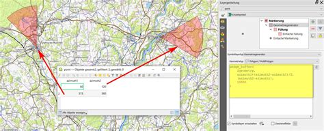 Buffer QGIS Drawing Segment Of Azimuth From Values Defined Geographic Information Systems