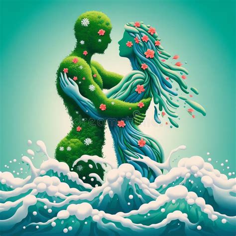Nature Personification In Ocean Waves Stock Image Image Of Flowers