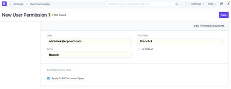 How Can I Achieve Branch Wise User Permission In Erpnext Frappe User