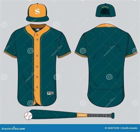Baseball Jersey Uniform Template Mockup Vector Stock Vector