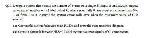 Solved Q17 ﻿design A System That Counts The Number Of