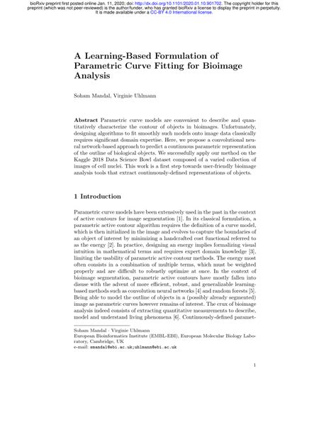 Pdf A Learning Based Formulation Of Parametric Curve Fitting For
