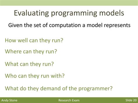 Ppt Surveying How Parallel Programming Models Address Computation Distribution Powerpoint