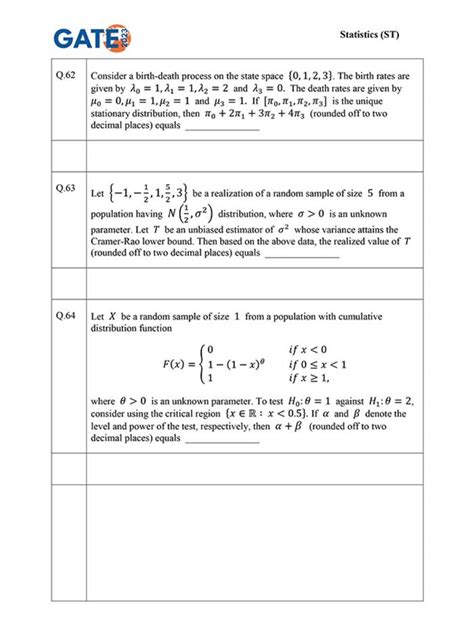 gate 2023 statistics question papers