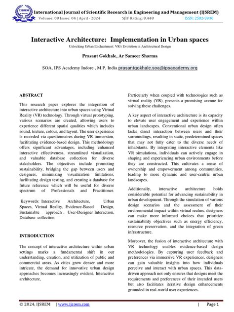 Interactive Architecture Implementation In Urban Spaces Pdf Virtual Reality Simulation