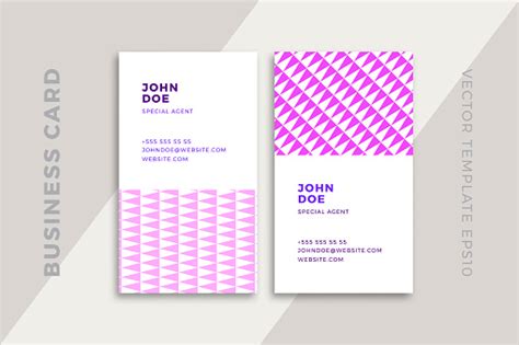 현대적인 크리에이티브 명함 수직 템플릿 기하학적 패턴의 트렌디 한 기업 문구 모형 샘플 텍스트가있는 간단한 벡터 편집 가능한 배경 Eps10 0명에 대한 스톡 벡터 아트 및