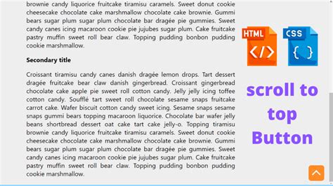 Scroll To Top Button Using Only Html And Css