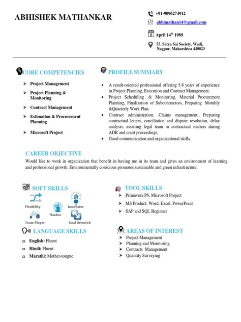 Cv Abhishek Mathankar Pdf Business