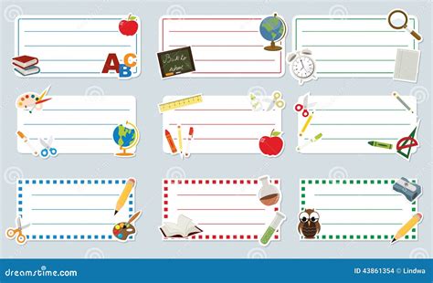 School Labels Stock Vector Image 43861354