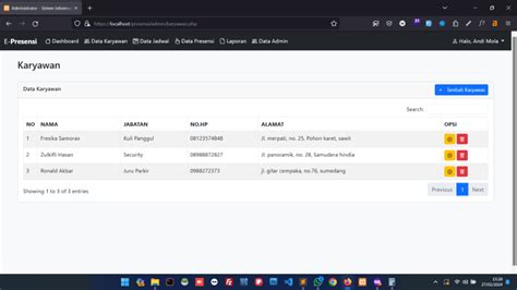 source code aplikasi presensi karyawan berbasis web php