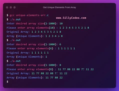 Program To Find Unique Elements In Array In C Language