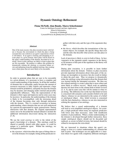 Pdf Dynamic Ontology Refinement