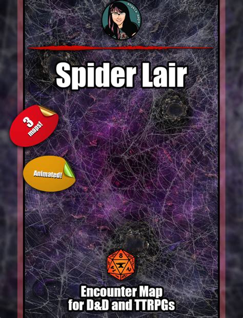 Spider Lair Animated Battle Map With Foundry Vtt Support Spooky Action Games Table Top Role