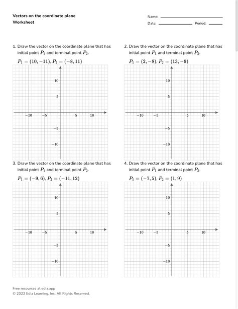Graphing Vectors Worksheet Vector Worksheet