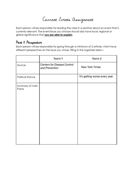Current Events Assignment Part 1 Pdf