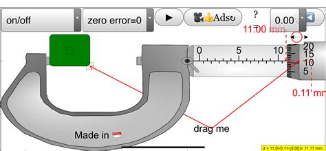 Micrometer App Version Full Screen Javascript Html5 Applet Simulation