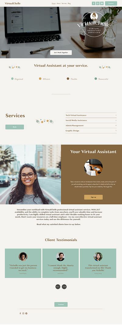 virtual assistant website designs themes templates and downloadable