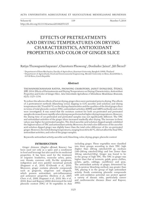 Pdf Effects Of Pretreatments And Drying Temperatures On Drying