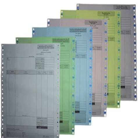 กระดาษต่อเนื่อง 6 ชั้น ฟอร์มบิลชุดใบกำกับภาษี ขนาด 9 X 11 นิ้ว ใบเสร็จรับเงิน ใบกำกับภาษี ใบส่ง