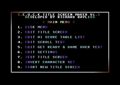 SEUCK Title Screen Maker V1 5 Update SEUCK Title Screen Maker V1 8 Commodore 64 By