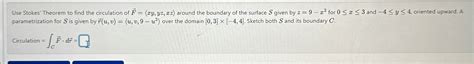 Solved Use Stokes Theorem To Find The Circulation Of Chegg
