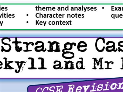 Jekyll And Hyde Revision Pack Teaching Resources
