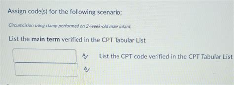 Assign Codes The Following Scenario Circumcision Using Clamp Performed On 2 Week Old Male