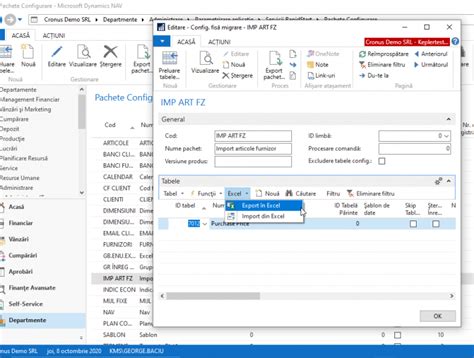 Dynamics Nav Navision Export Excel Pachet Import Date Kepler