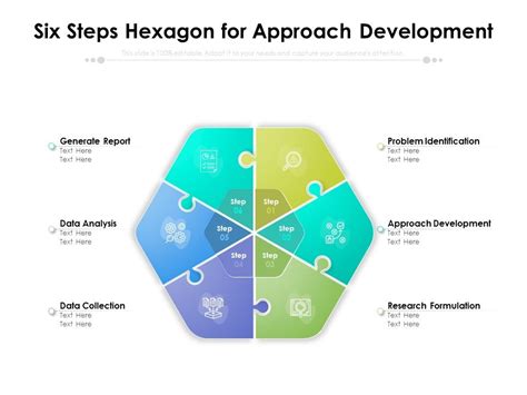 Six Steps Hexagon For Approach Development Ppt Powerpoint Presentation
