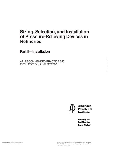 API 520 Part 2 Control Valve Guide Sizing Selection And