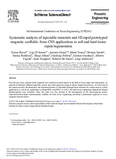 pdf systematic analysis of injectable materials and 3d rapid
