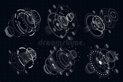 Futuristic Hud Style Isometric Elements Game User Interface Set Of