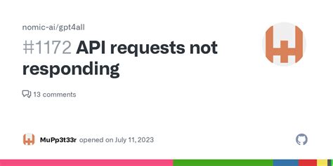 api requests not responding · issue 1172 · nomic ai gpt4all · github