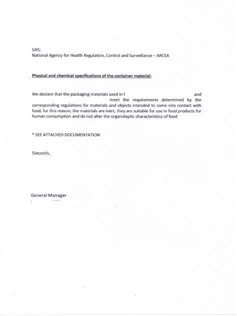 Food Packaging Material Specifications Pdf Specification Technical