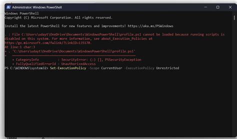 Windows Set ExecutionPolicy Scope CurrentUser ExecutionPolicy
