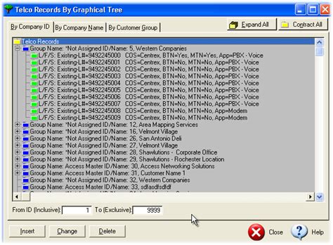 browse graphical tree for telcomgr