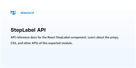 Steplabel Api Material Ui