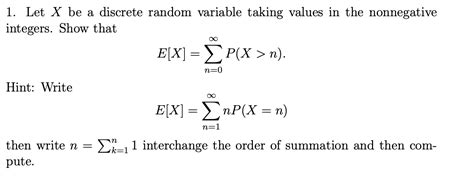 solved 1 let x be a discrete random variable taking values
