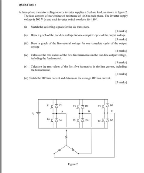 solved a three phase transistor voltage source inverter