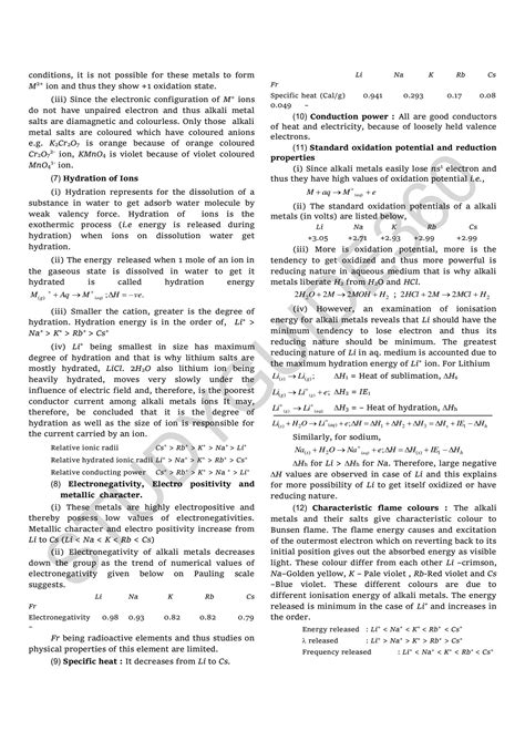 SOLUTION Iit Jee Chemistry Notes For S And P Block Elements Studypool