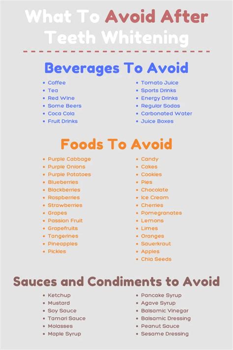 Foods To Avoid After Teeth Whitening Dental Meal Plans