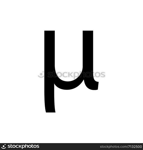 Greek Alphabet Mu Signage Icon —