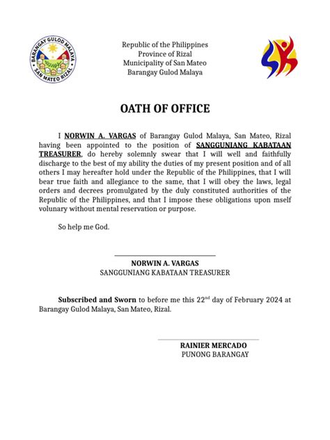 Oath Of Office Pdf