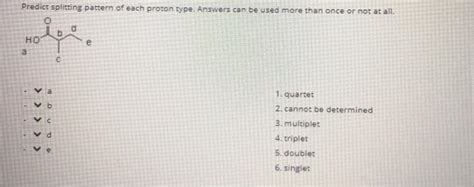 solved predict splitting pattern of each proton type