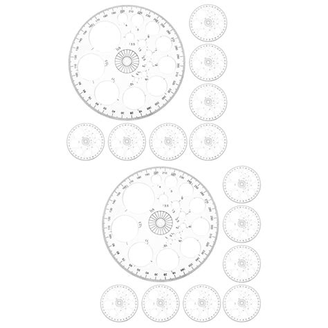 Homemaxs 16 Pcs Geometry Protractor 360 Degree Protractor Reusable